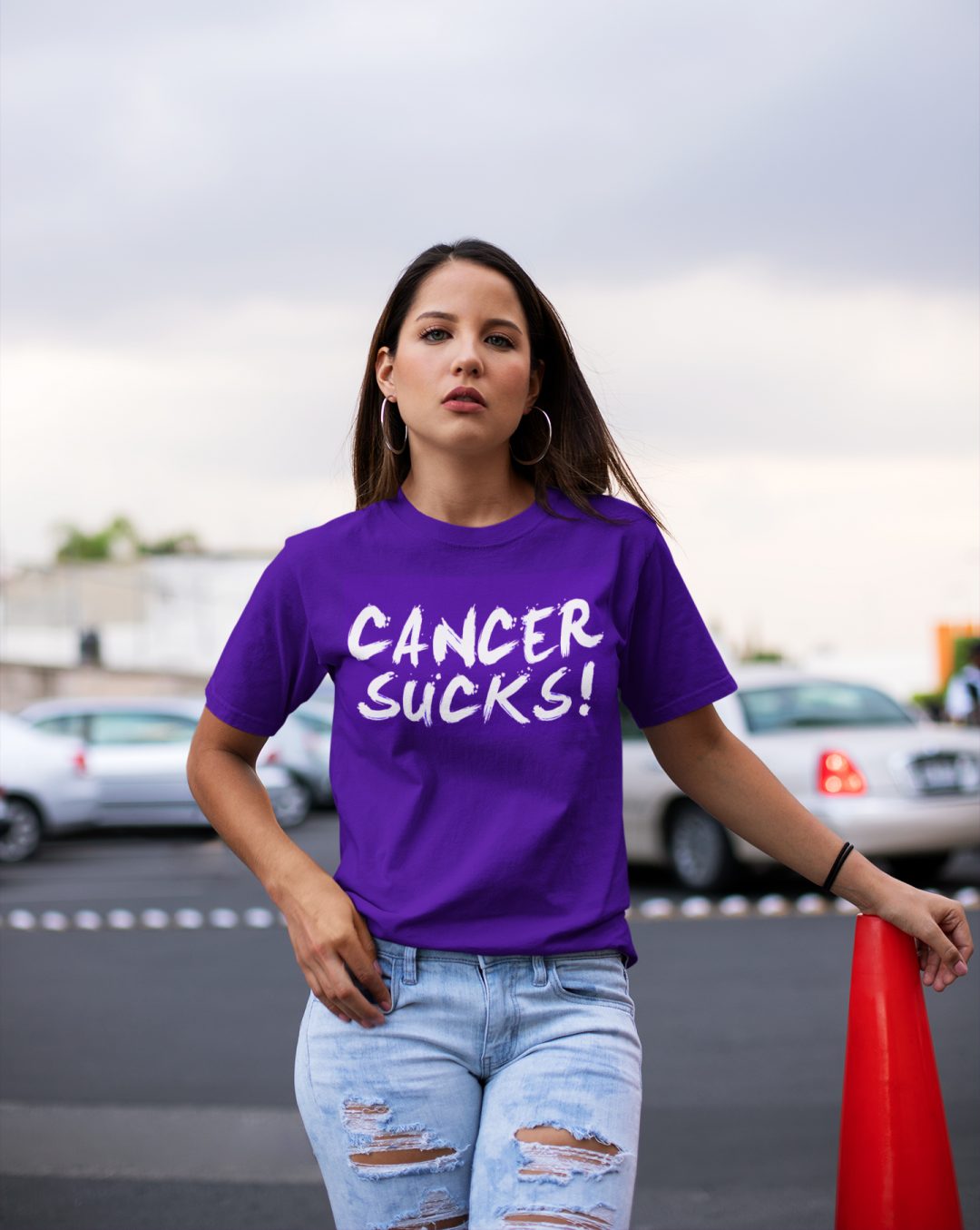 Cancer Sucks Copycat Tee PURPLE - Cancer Sucks